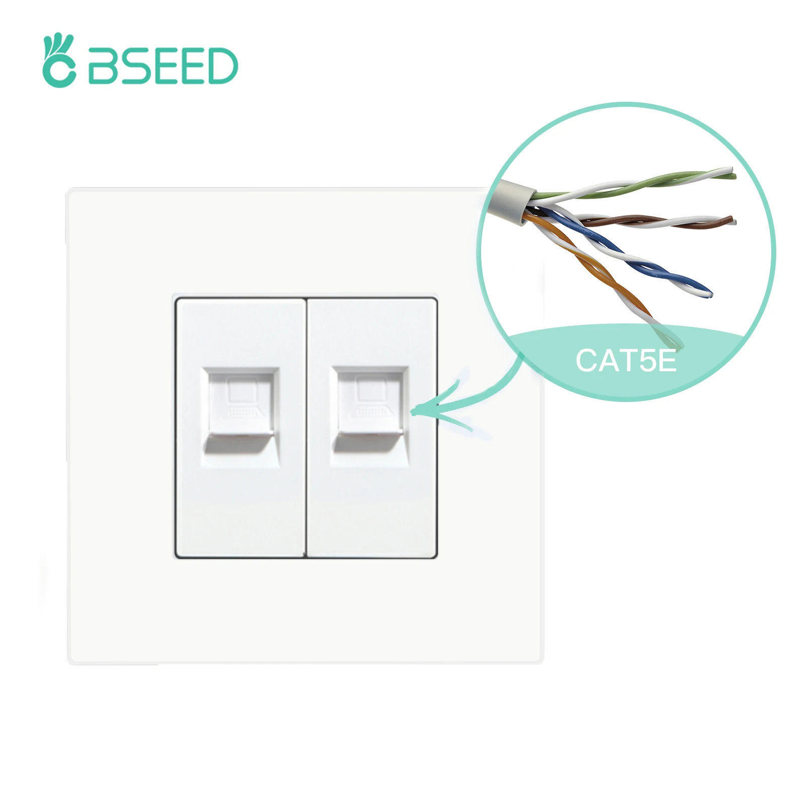 BSEED-EU-Standard-Double-Internet-Socket-RJ45-Network-Data-Socket-CAT6 ...