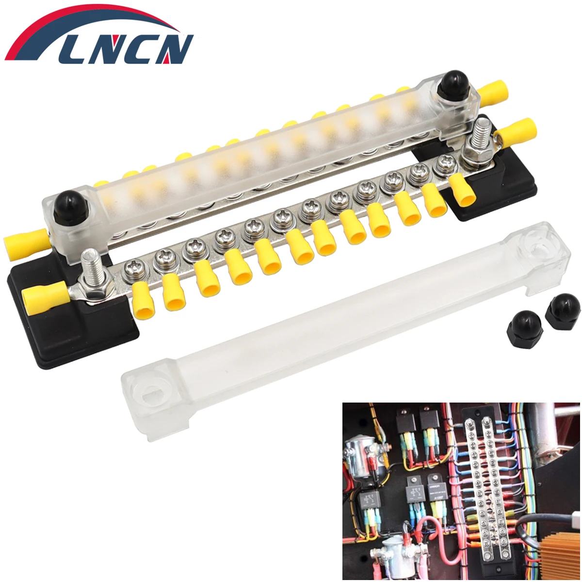 Automotive-Battery-Distributor-Block-24-Way-Bus-Bar-Terminal-Block-Dual ...