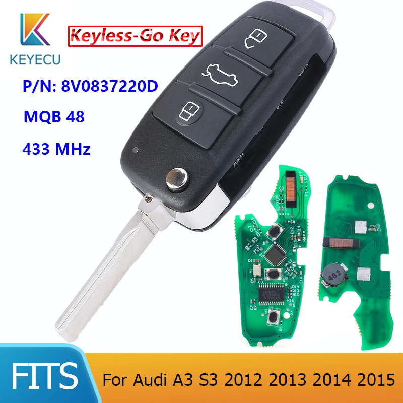 Keyecu For Audi A3 S3 2012 2013 2014 2015 P/n: 8v0837220d, 8v0 837 220 ...
