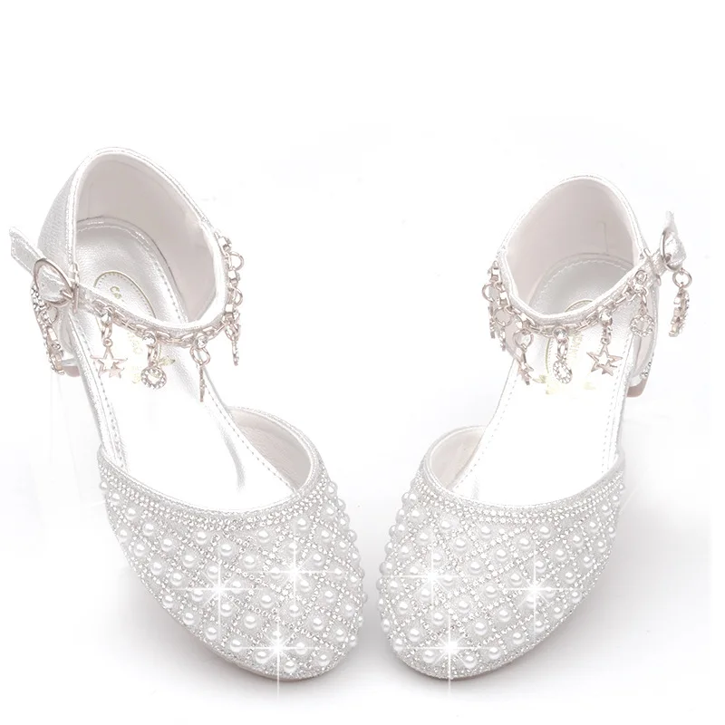Girls-High-Heel-Shoes-For-Kids-Pearl-Teen-Crystal-Party-Princess-Shoes ...