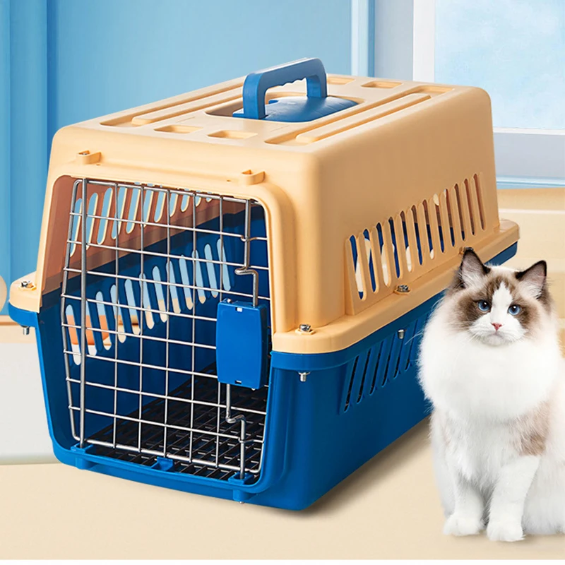 Airline-Approved-Portable-Plastic-Cat-Box-Large-Air-Travel-Kennel-on ...