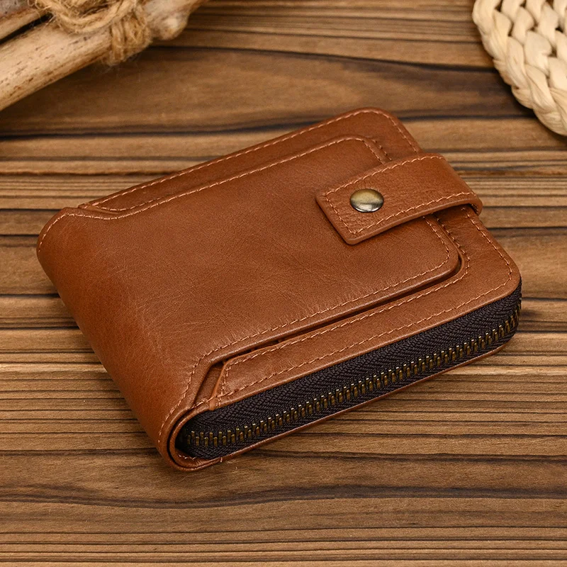 Luufan-Genuine-Leather-Men-s-Coin-Wallet-Real-Leather-Snap-Short-Purse ...