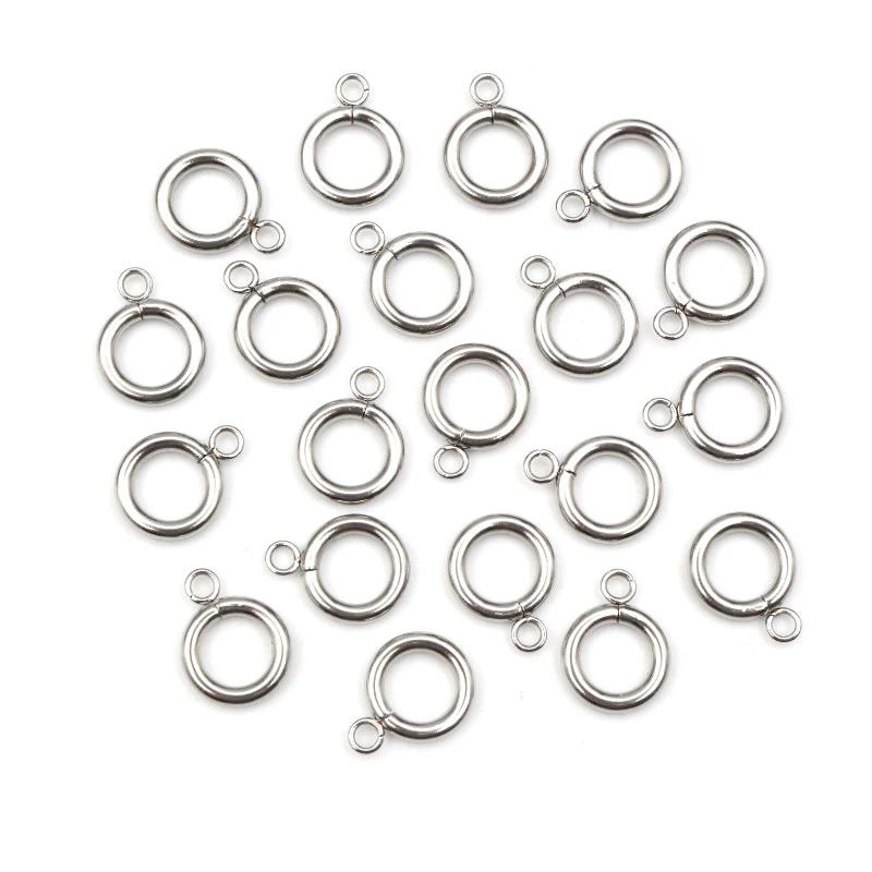 30pcs 316l Stainless Steel Small Loop Hoops Rings Circle Connector Diy ...