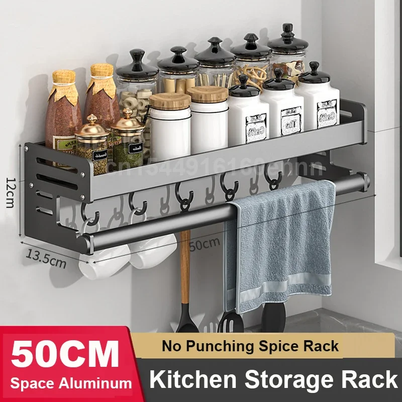 Kitchen-Stainles-Steel-Storage-Rack-Without-Punching-Wall-Mounted ...