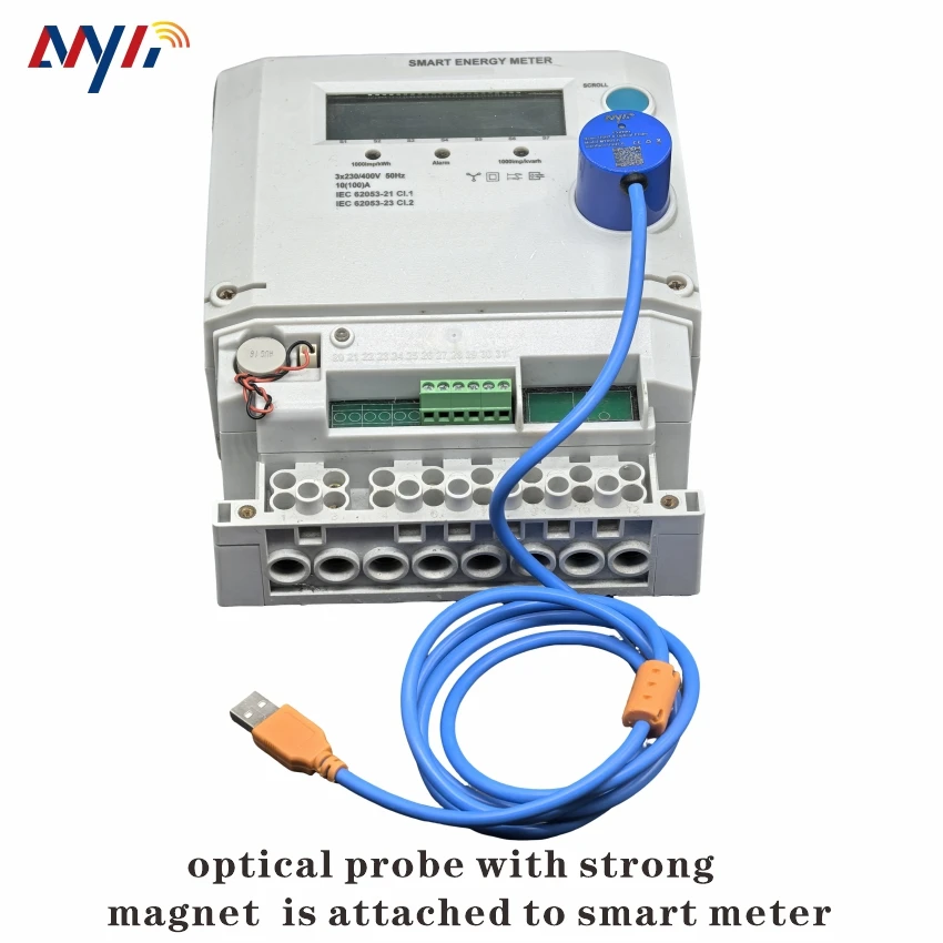 kWh Meter Infrared Reading Head IEC1107 Probe CP2102 USB to Optical ...