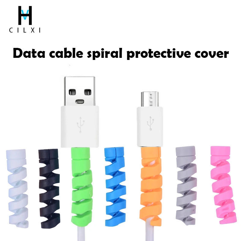 Charger Cable Protector Spiral Silicone Protective Cover For Apple ...