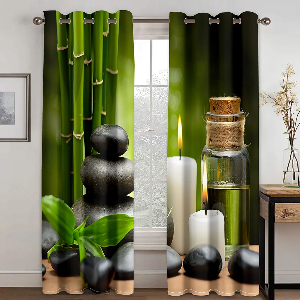 Zen-Stones-Candle-Bamboo-Forest-Curtains-for-Living-Room-Modern-Fashion ...