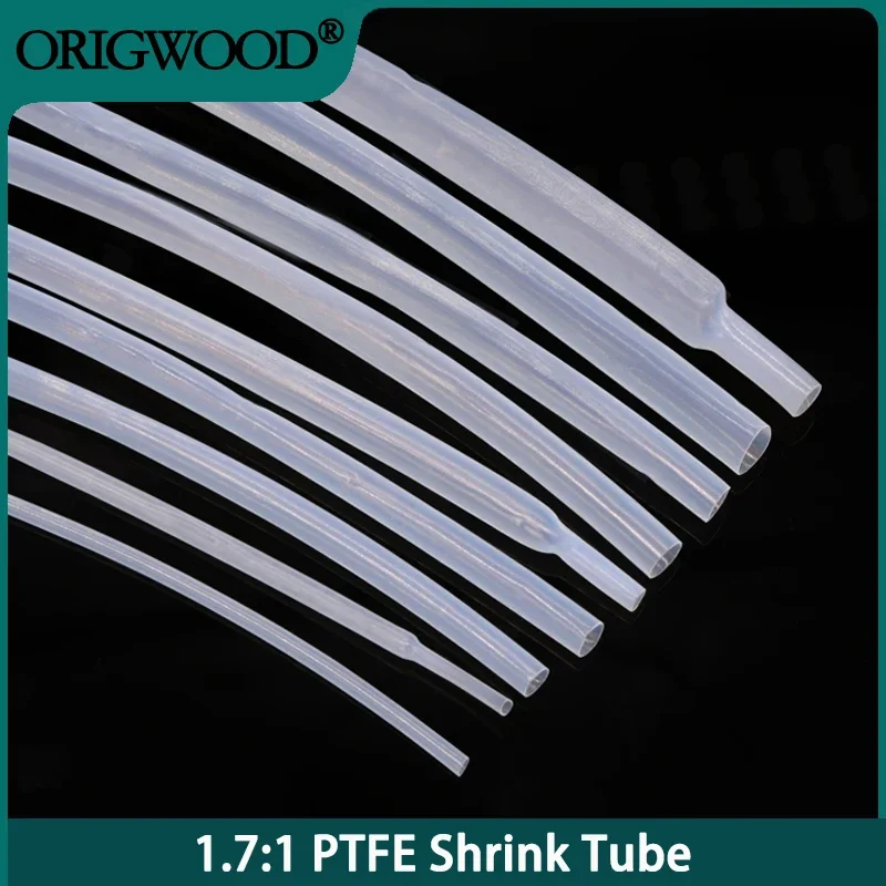 1/5/10m PTFE Shrink Tube Transparent 0.5mm ~ 15mm 1.7:1 Shrinkage 260 ...