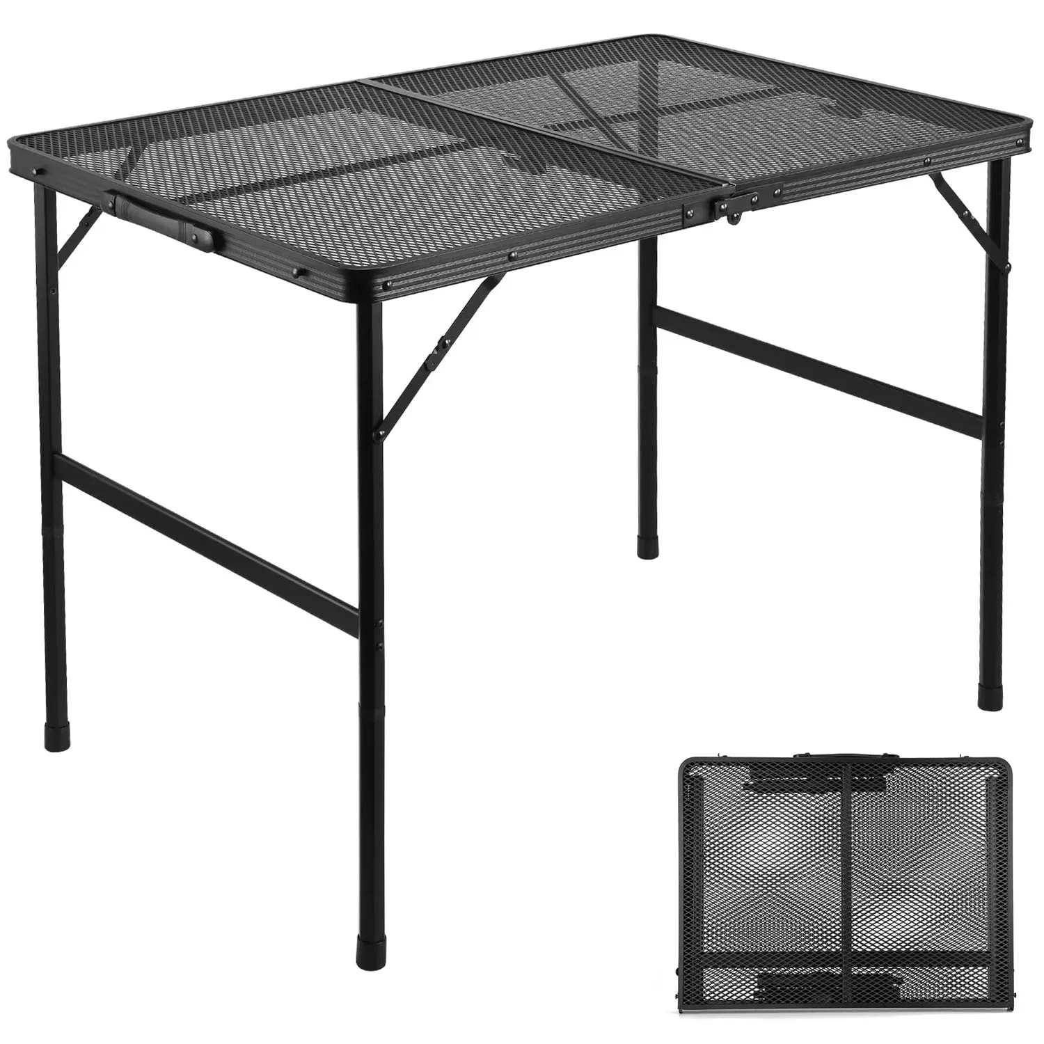 Grill-Table-For-Outside-Lightweight-Aluminum-Folding-Portable-Metal ...
