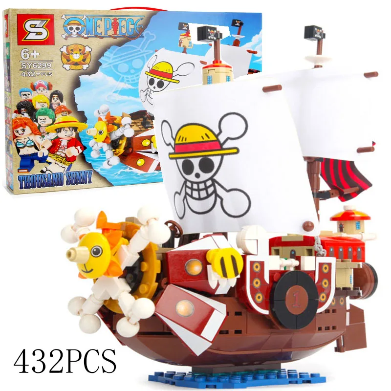 One-Piece-Luffy-Buliding-Blocks-Thousand-Sunny-Pirate-Ship-Educational ...