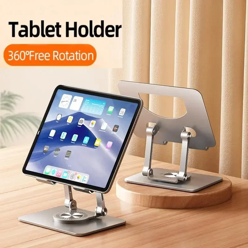 360-Rotatable-Tablet-Stand-Adjustable-Foldable-Desktop-Stand-Holder ...