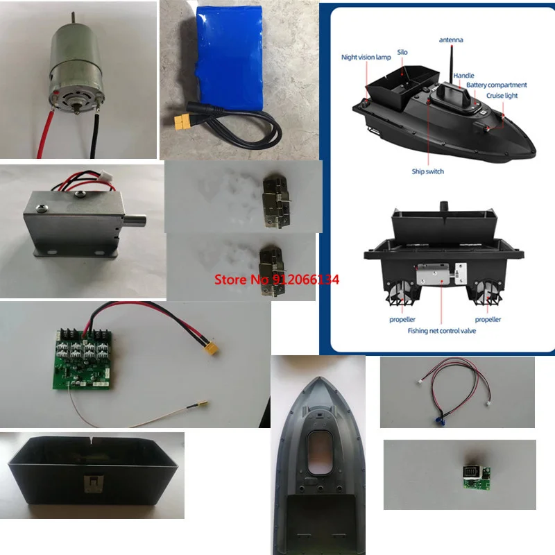 C12VGX C0012 RC Bait Boat Spare Parts 12V 18000mah Battery/Motor ...