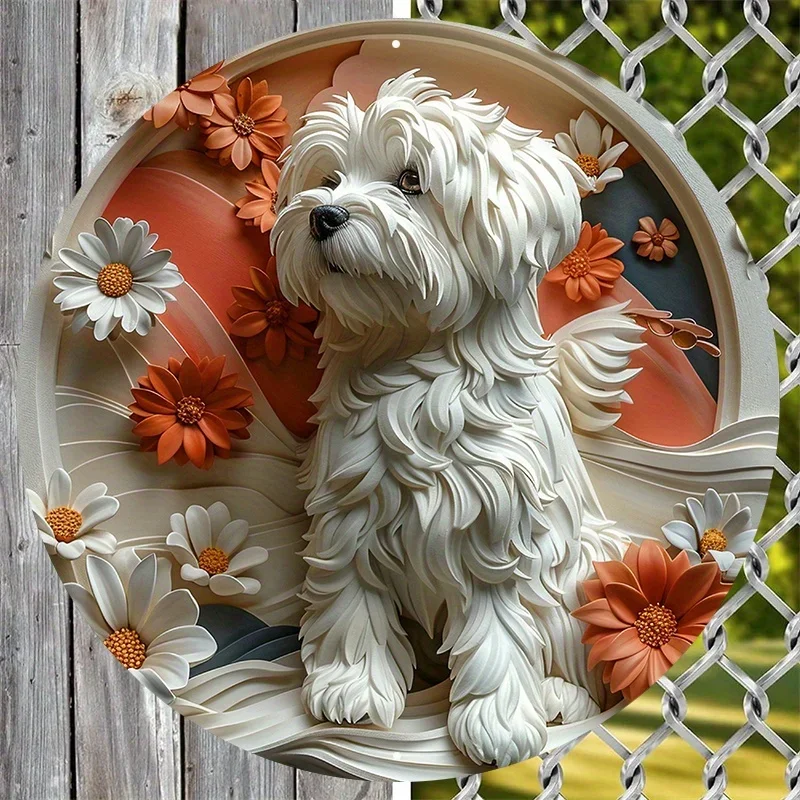 Bohemian-Hippie-Tem-tico-Maltese-Dog-Wreath-Logo-Alum-nio-Metal-Art ...