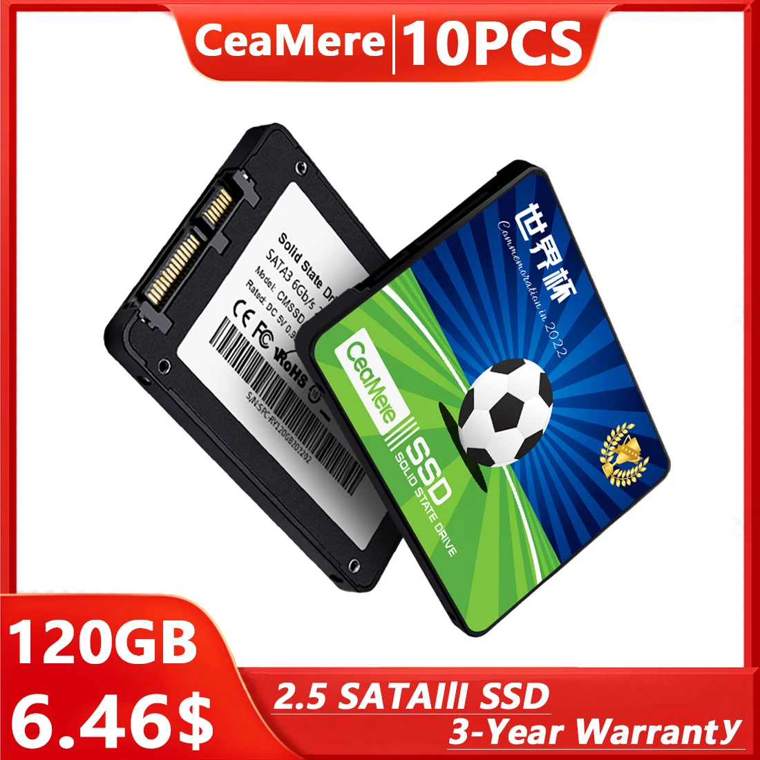 CeaMere-disco duro interno para ordenador portátil, unidad de estado sólido HDD de 120GB, 128GB ...