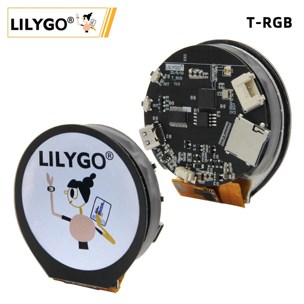 Lilygo® T-rgb Esp32-s3 2.1 Inch Round Display St7701s Lcd Touch Screen ...