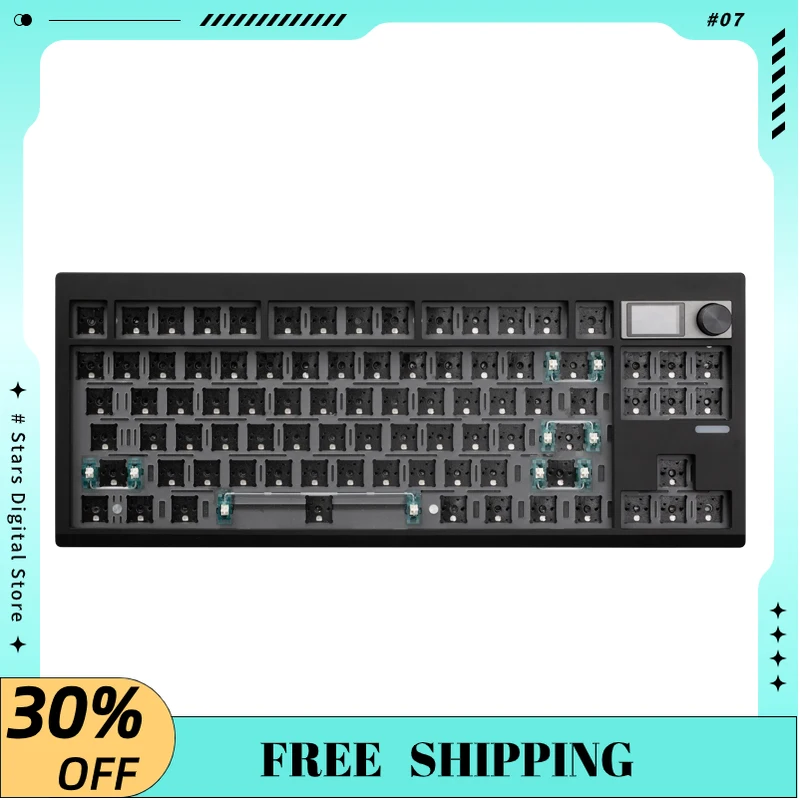 Zuoya-Gmk87-Mechanical-Keyboard-Kit-with-Display-Tri-mode-Gasket ...