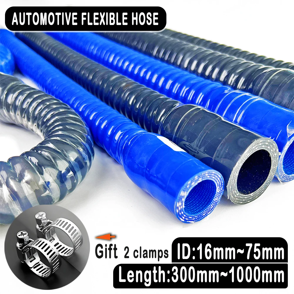 ID16~75mm Blue Black Universal Silicone Flexible Hose Car Air Intake ...