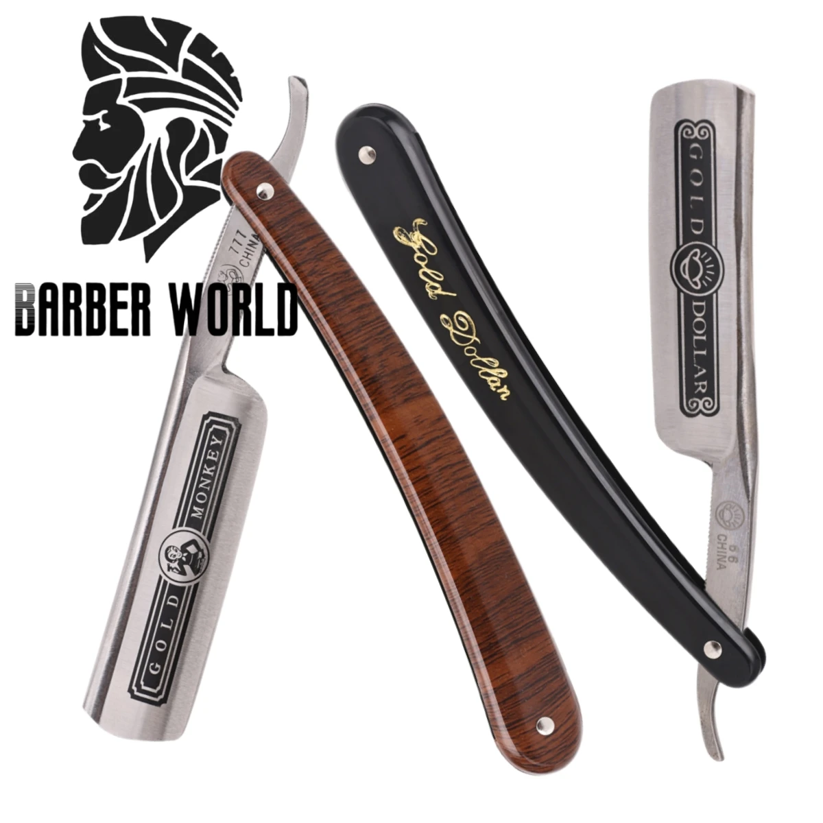 Professional Men's Manual Straight Shaver Gold Dollars Classic Sharp ...
