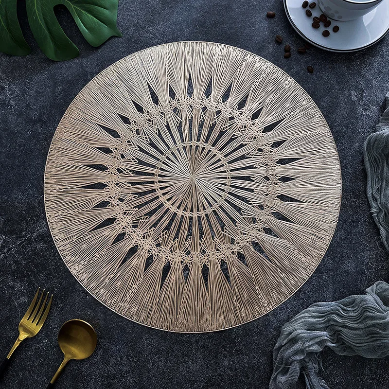 Circular Patterned Placemat PVC Anti Slip and Anti Scald Round Plate ...