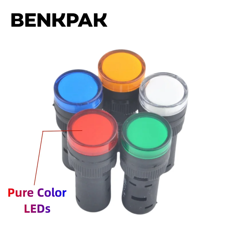 1pc 16mm signal led Indicator light blue green red,white yellow pilot ...