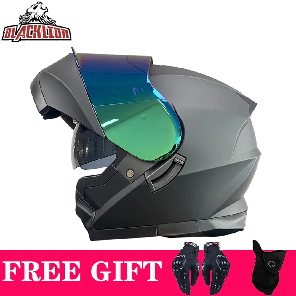 Racing Motocross Casque Modular Motorcycle Helmets Flip Up Double Lens ...