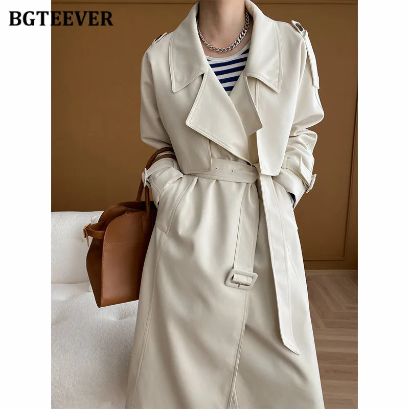 BGTEEVER-Winter-Belted-Female-Trench-Coats-Turn-down-Collar-Long ...