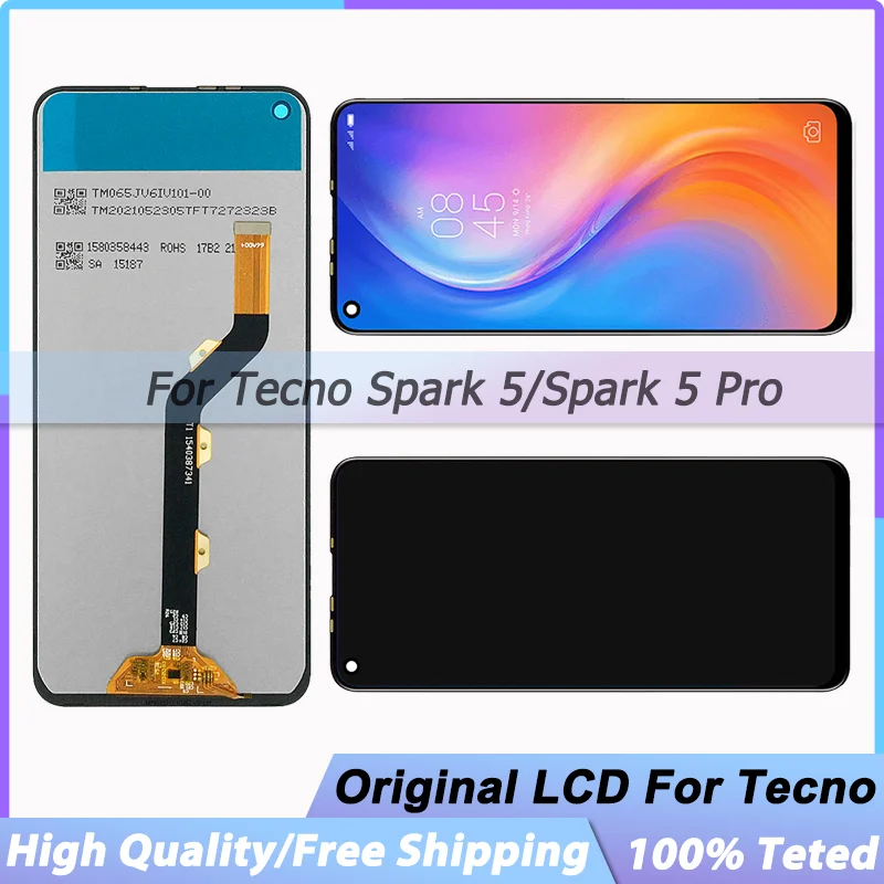 Original 6.6 Inch For Tecno Spark 5/spark 5 Pro Lcd Display Touch ...