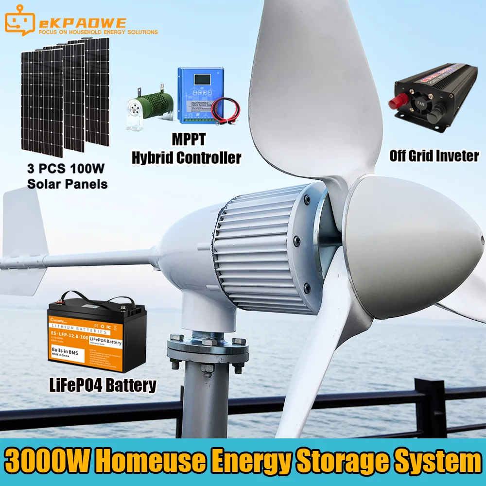 China-Factoy-Wind-Turbine-3KW-Generator-Horizontal-Windmills ...