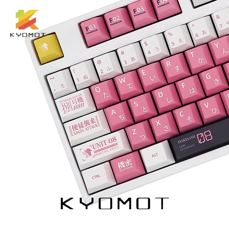Kyomot EVANGELION 08 keycaps máquina de eva pbt perfil xda 134 chaves ...