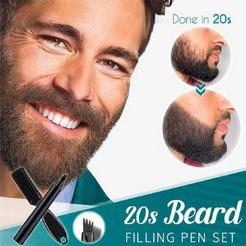 Waterproof-Beard-Pen-Men-Whisker-Pencil-Filler-Pencil-Brush-Moustache ...