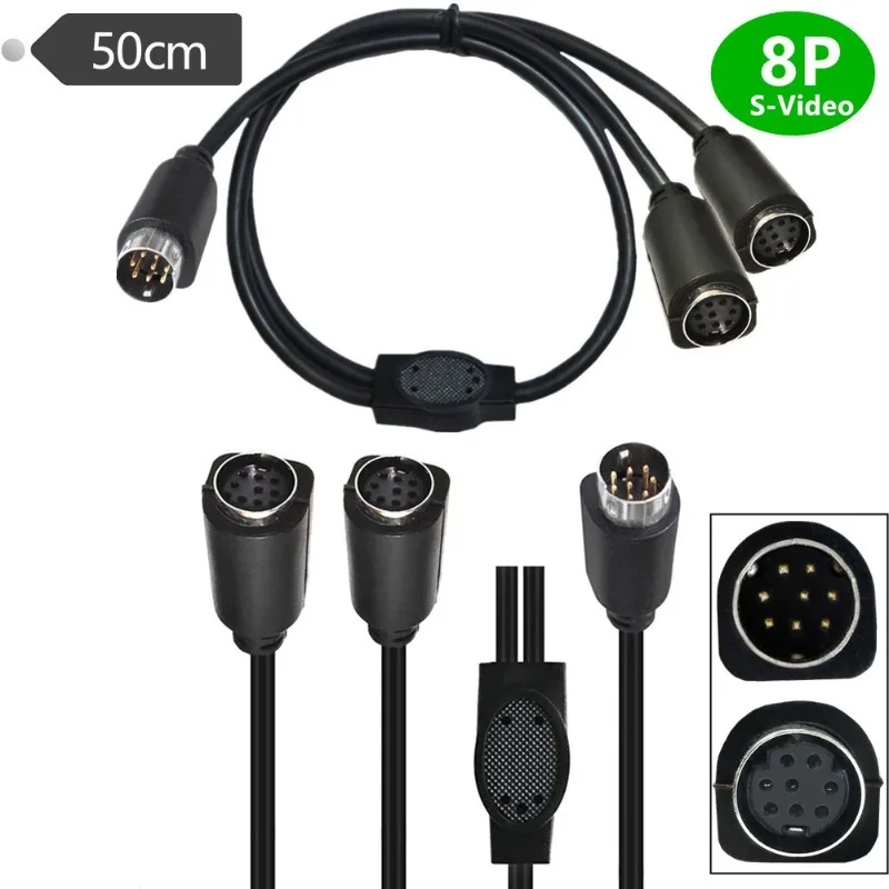 Mini DIN 8-Pin Splitter Y Cable Mini Din 8 Core Audio/Video S-video Set ...