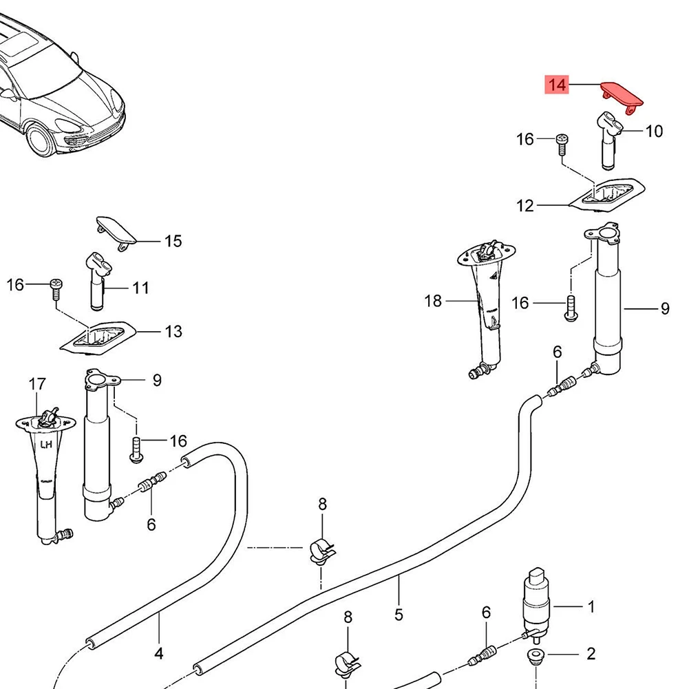 2pcs-Front-Left-Right-Head-Light-Washer-Spray-Nozzle-Cover-For-Porsche ...