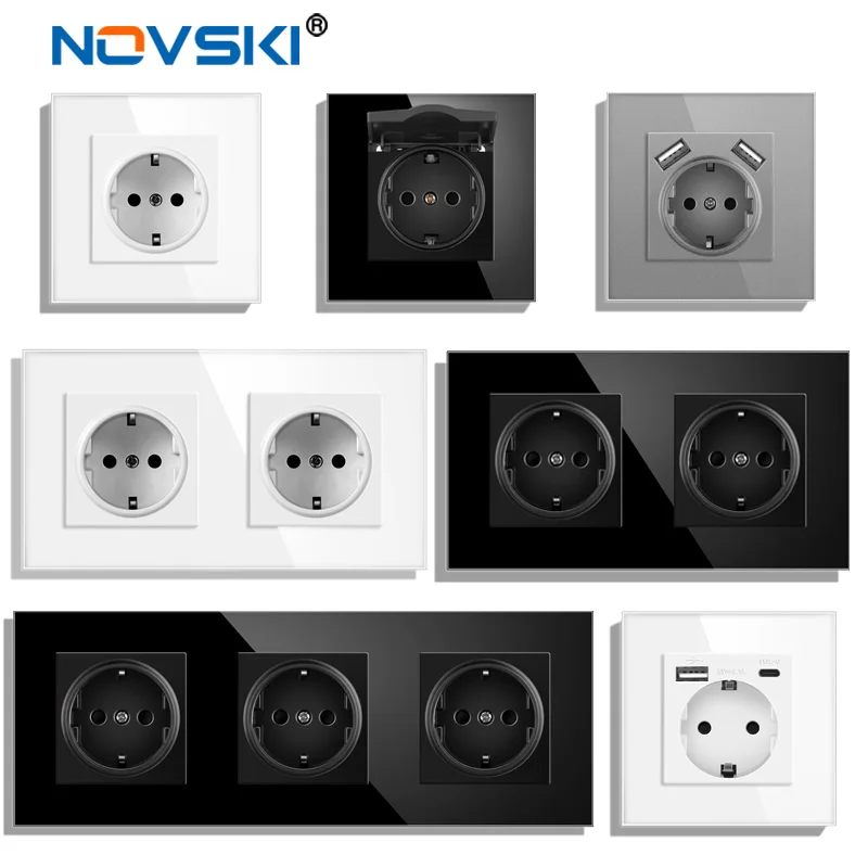 Novski-EU-European-Standard-Wall-Socket-Russia-Germany-Spain-Black ...
