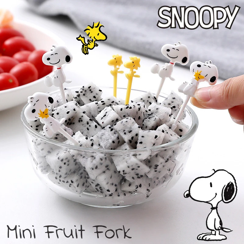 6pcs-Snoopy-Cartoon-Fruit-Fork-Mini-Cartoon-Children-Snack-Cake-Dessert ...