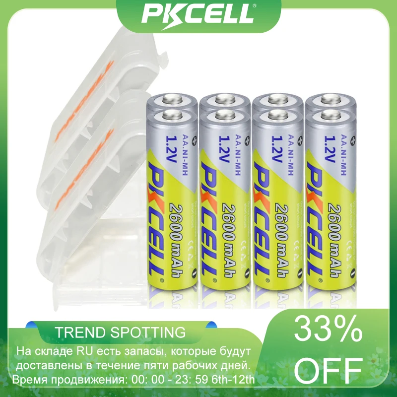 8PC-PKCELL-NIMH-AA-Battery-2600Mah-1-2V-2A-Ni-Mh-Double-A-Rechargeable ...