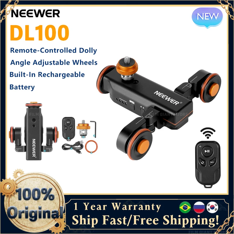NEEWER-DL100-3-Wheels-3-Speed-Wireless-Video-Camera-Dolly-with-Remote ...