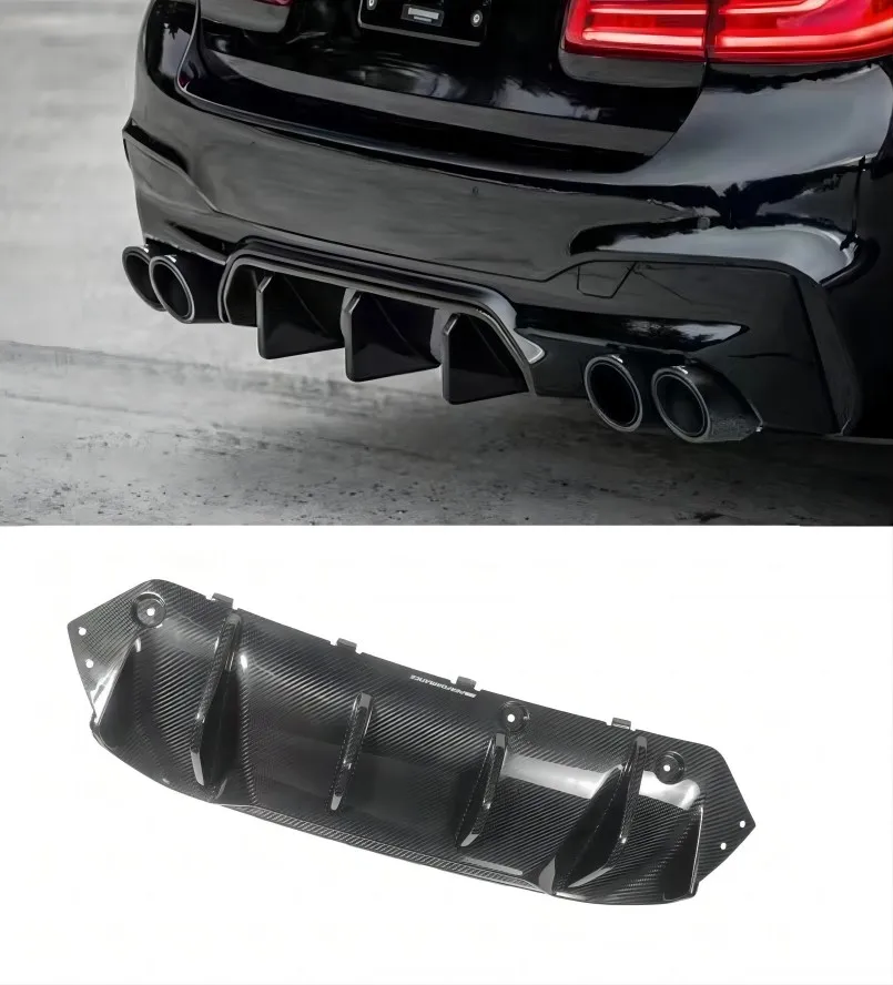 Rear-Diffuser-Bumper-Lip-For-BMW-F90-M5-2018-2020-Real-Carbon-Fiber ...