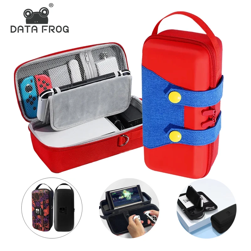 Data-Frog-Switch-OLED-LITE-Handheld-Storage-Bag-NS-Nintendo-Switch-Portable-PU-Carrying-Case ...