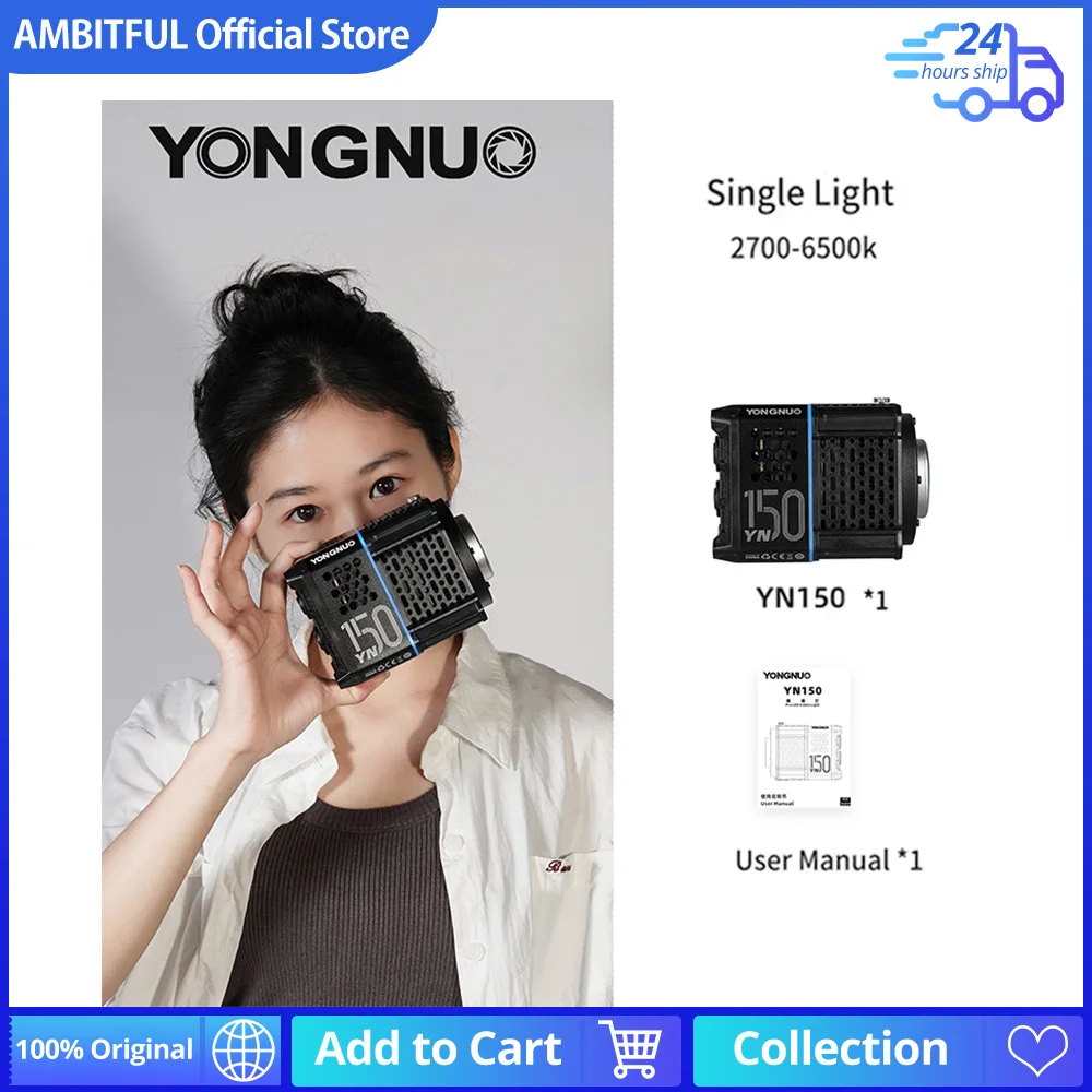 YONGNUO-YN150-YN150S-2700-6500K-150W-Mini-Bowens-Mount-Portable-COB-LED-Continuous-Light-for ...