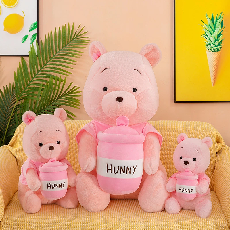 New Disney Kawaii Pink Cartoon Girl Honey Pot Winnie The Pooh Plush Toy ...