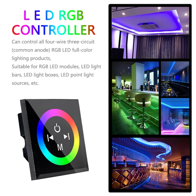 Wall Switch RGB 12-24V 3A RGB LED Dimmer Controller - 3 Channel Wall ...