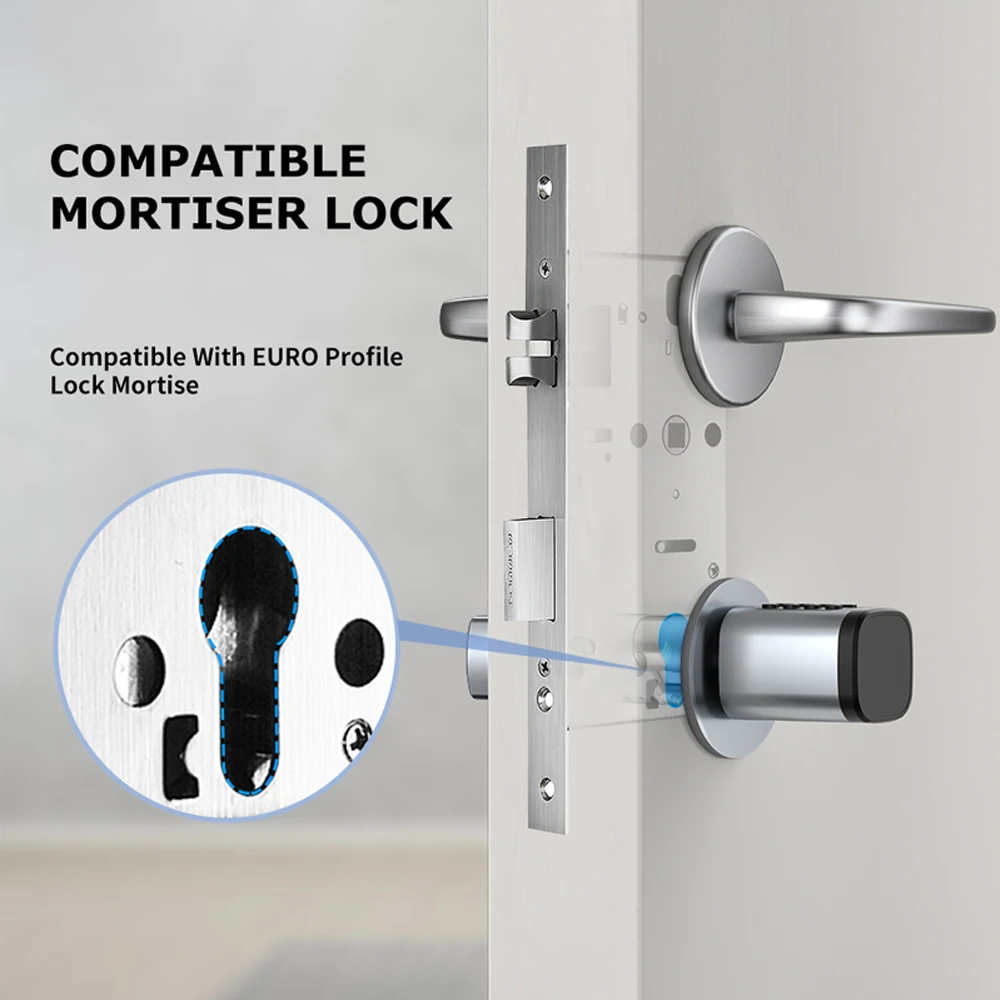 TTLock/ Tuya Bluetooth Smart Fingerprint Digital Cylinder Lock with APP ...