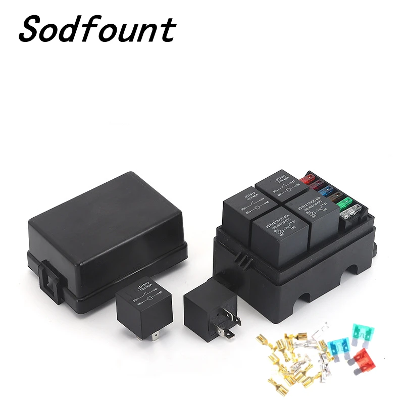 Free-Combination-Auto-Car-Truck-6Way-Fuse-Holder-4-Relay-holder-Circuit ...