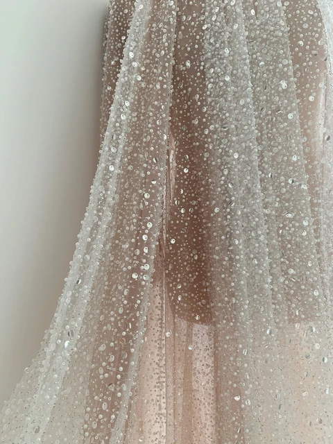 Off White Sequin Fabric