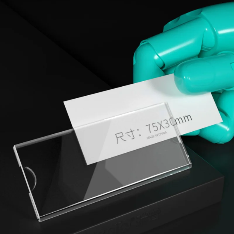 1pc Chest ID Tag Transparent Acrylic Identification Name Badge Holder ...