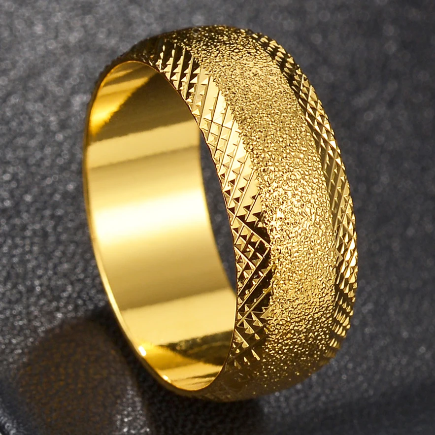 Luxury-Copper-Floral-Pattern-Gold-Color-Wedding-Ring-for-Women-Men-Leaf ...