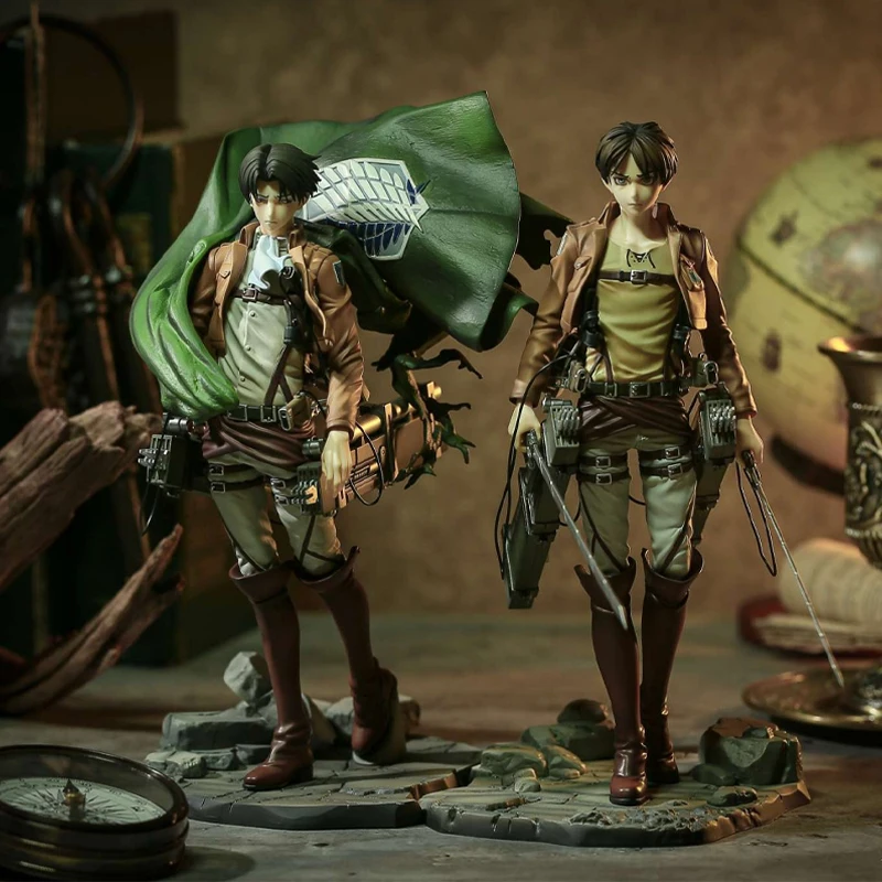 24cm Shingeki no Kyojin Eren Yeager Anime Figure Attack On Titan Levi ...