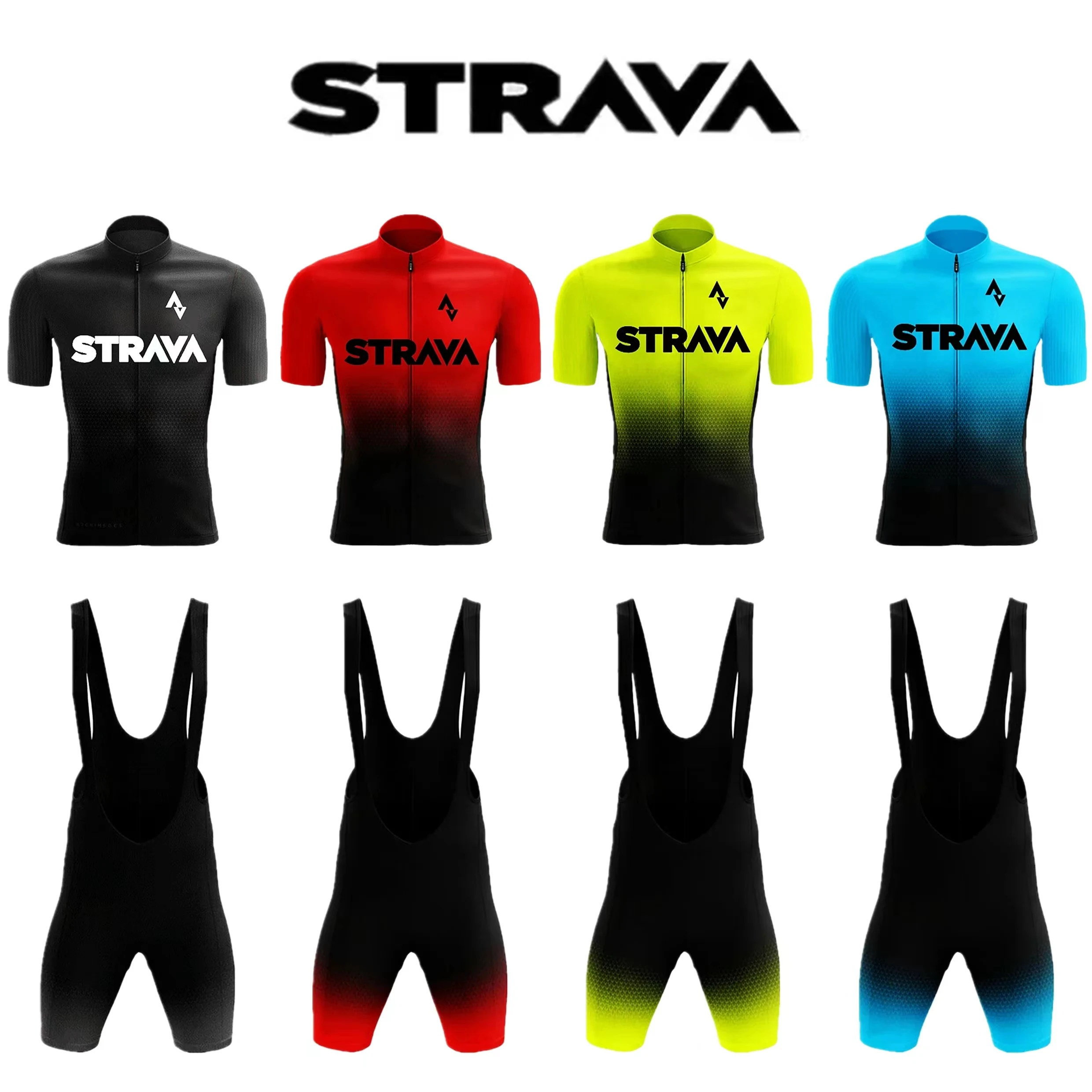 2024-Strava-Cycling-Jersey-Set-Short-Sleeve-for-Men-s-Anti-UV-Bike ...