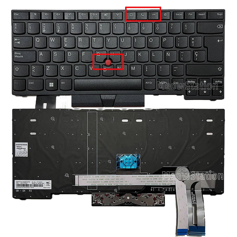Spanish/French Keyboard For Lenovo ThinkPad P14s Gen 1 20S4 20S5,T14 ...