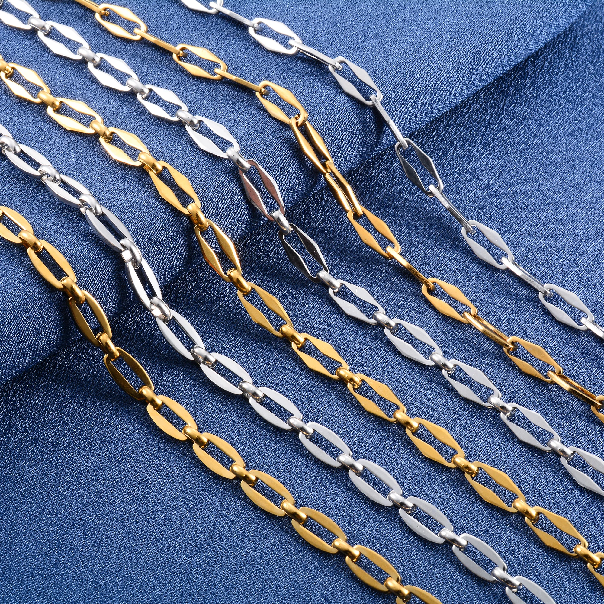 Chic-Stainless-Steel-Long-Necklace-for-Women-Men-Link-Cable-Neck-Chain ...